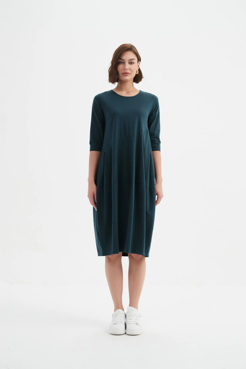 Diagonal Seam Dress - Deep Ocean Winter Weight – Harlos