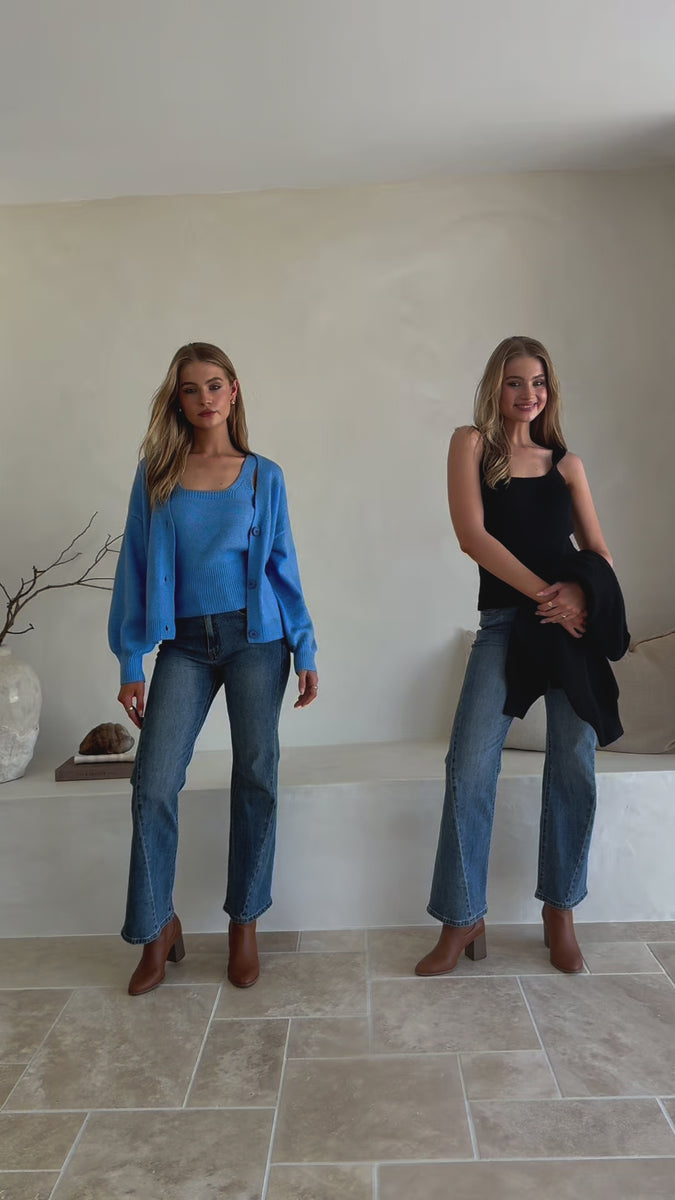Cardi Cami Twin Set - Black – Harlos